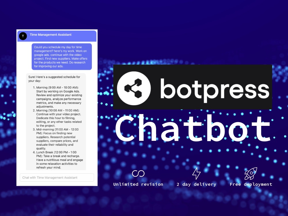 A custom chatbot using botpress | Upwork