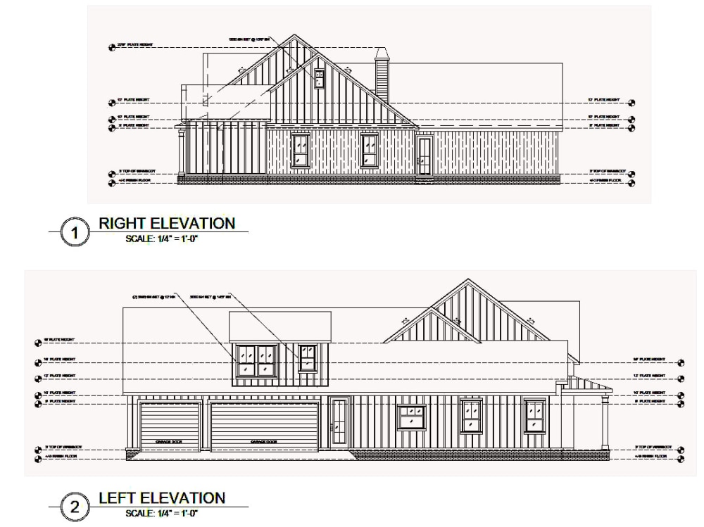 2D plans, elevation, and section to submit for permits | Upwork
