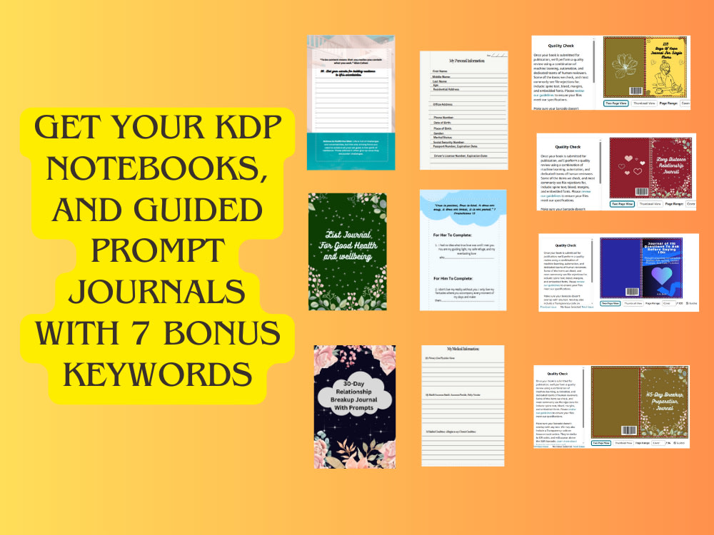 KDP Notebooks, And Guided Prompt Journals For Personal Or Commercial ...