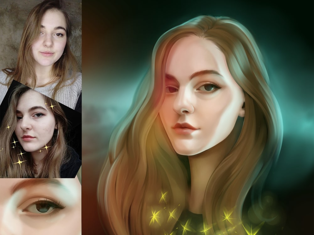 Beautiful digital portrait in a casual gaming style | Upwork
