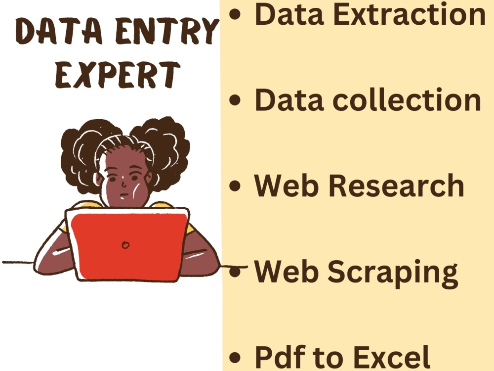 Data extraction ,data scraping and online research | Upwork