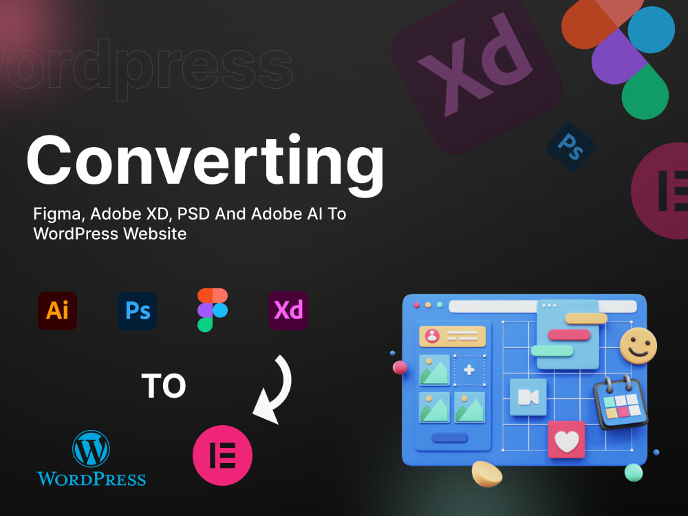 Pixel perfect Figma, XD,PSD and AI to wordpress website using elementor ...