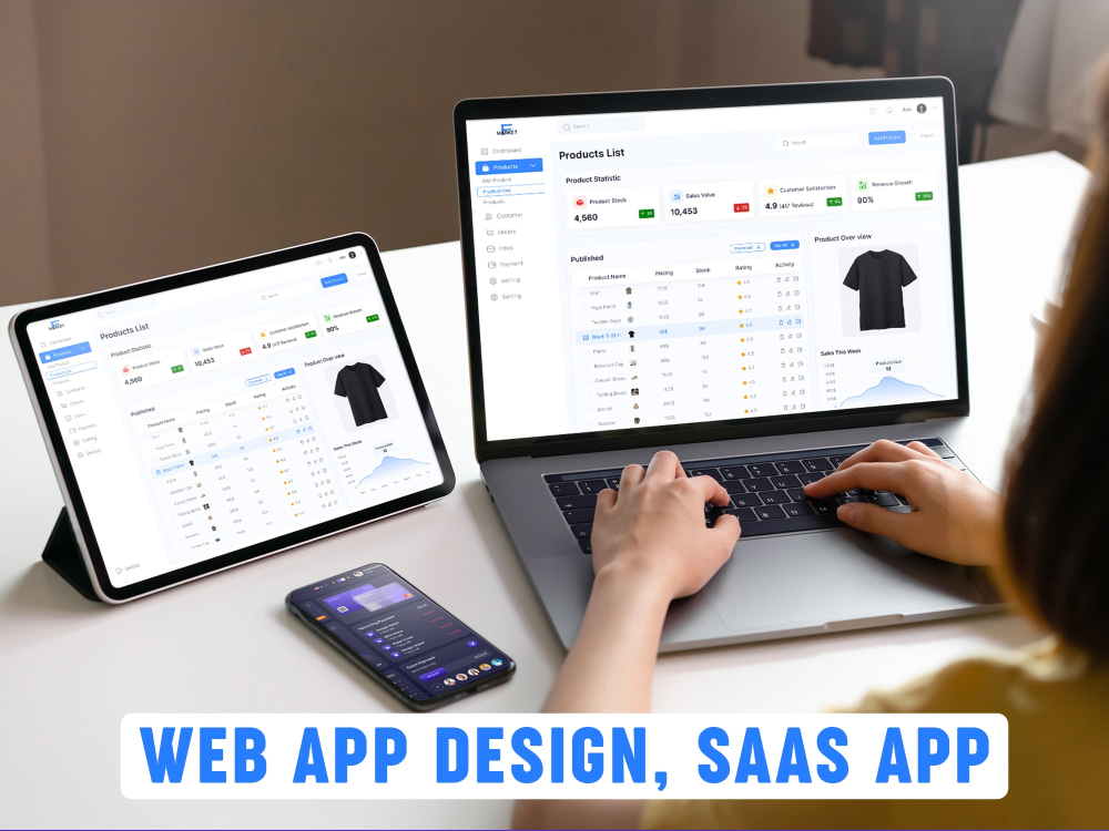 Web app design, saas app, website mockup, figma dashboard ui ux design ...