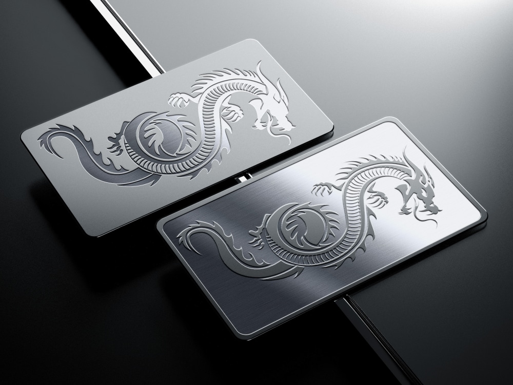 Bulk amount modern metal engraved and embossed card design | Upwork