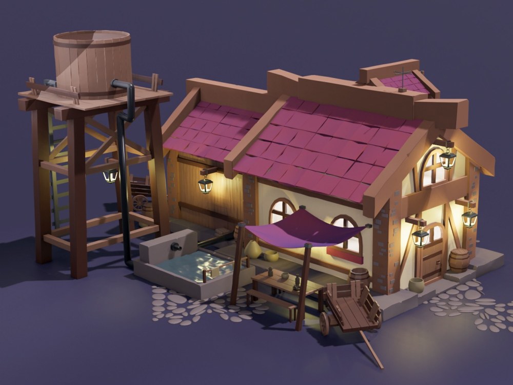 A stylized low poly 3d models and proprs for you projects | Upwork