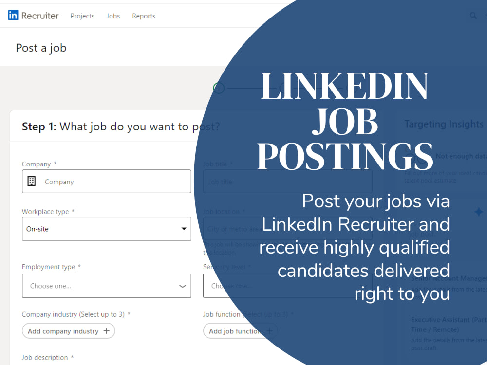 Job Post on LinkedIn via LinkedIn Recruiter | Upwork