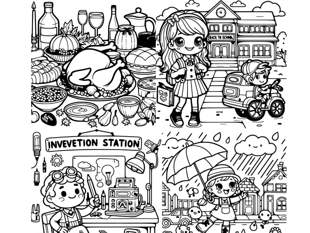 Fun and creative coloring book, detailed and ready to print | Upwork