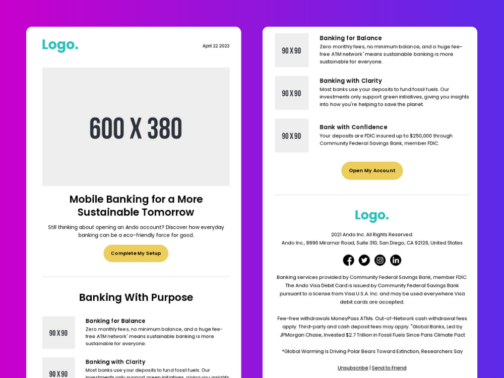 Responsive Email Newsletter Template Developed | Upwork