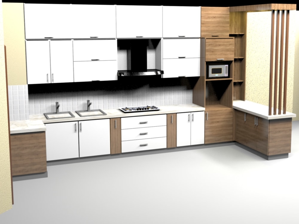 A Complete Kitchen Detailed 2D Drawings | Upwork