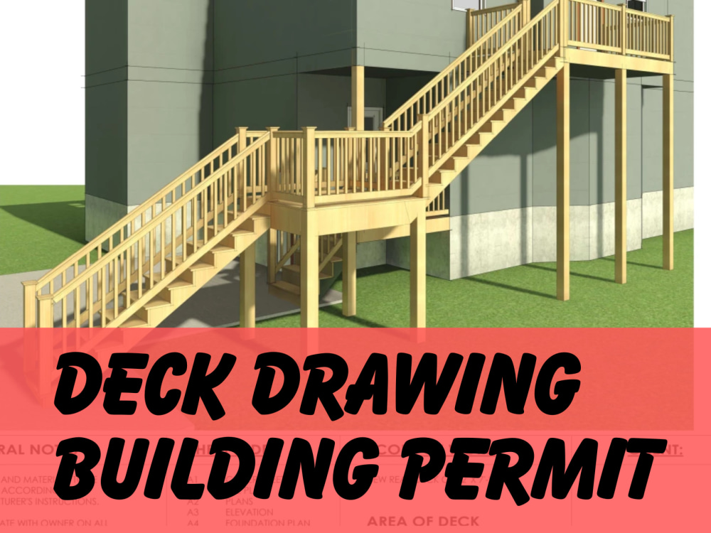 Deck construction drawing, plans for building permit | Upwork