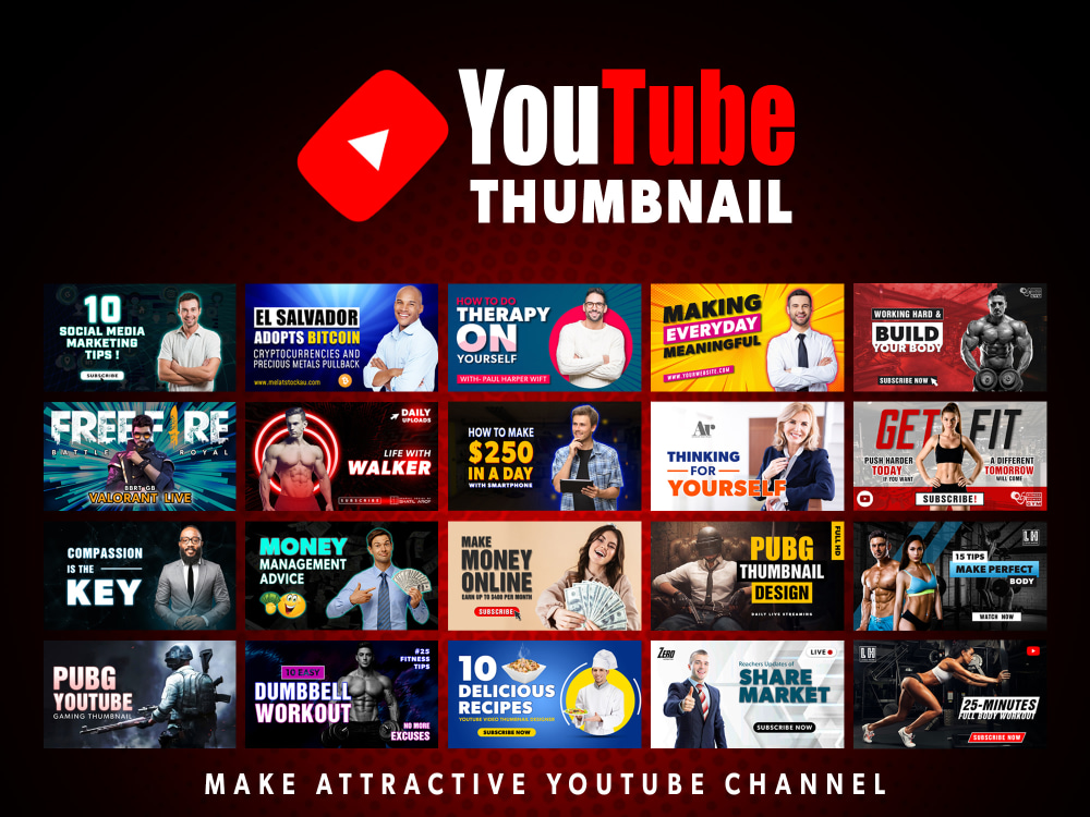 Eye-catchy YouTube thumbnails design | Upwork