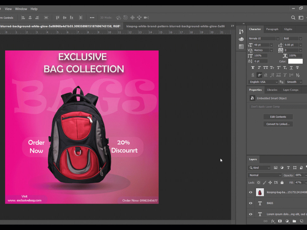 Fantastic and eye catching bag design, | Upwork