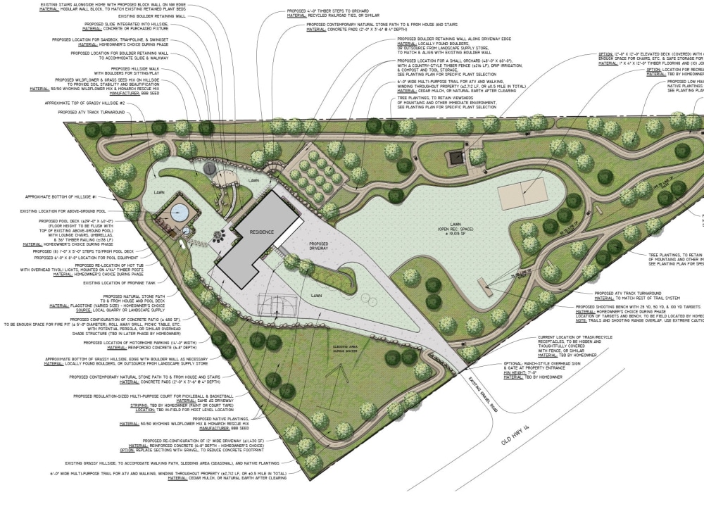 3,2d landscape site plan, planting plan material list landscape ...