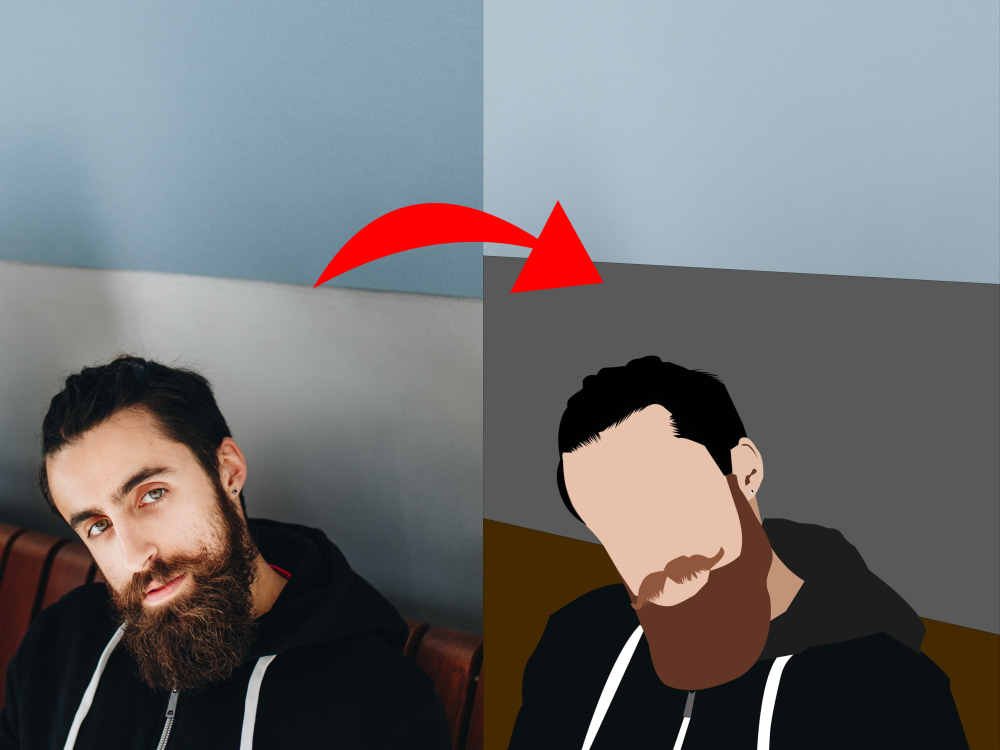 A Fantastic Minimal, Faceless illustration of your photo | Upwork