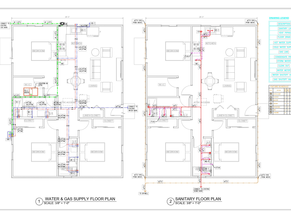 Electrical, Mechanical (HVAC), Plumbing system design. Full MEP permit ...