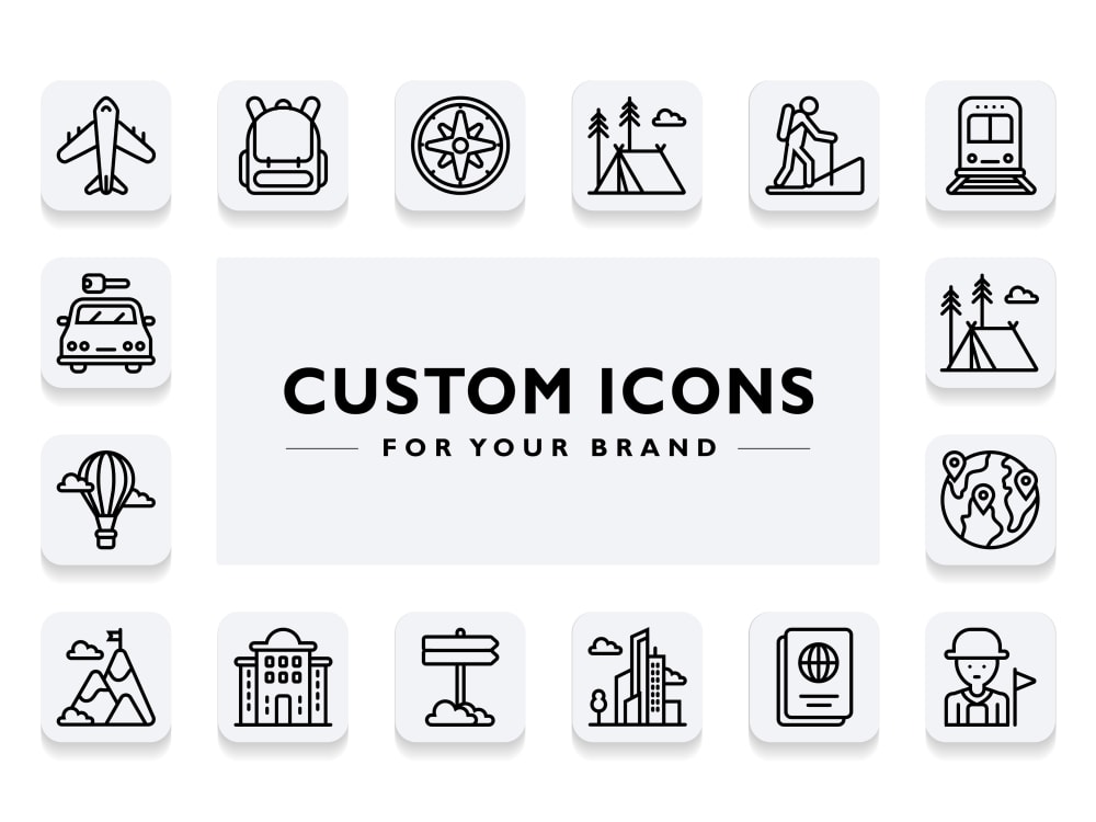 A set of icons, badges, stickers in various design styles. | Upwork