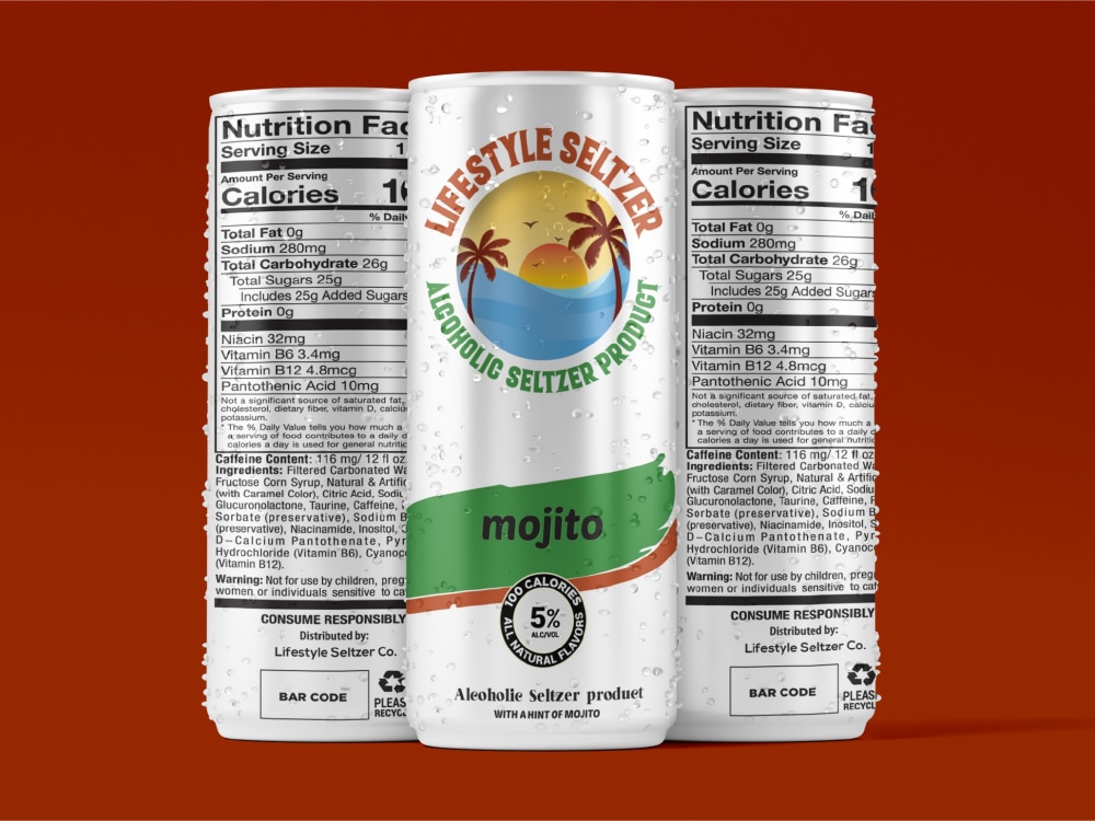 Premium energy drink, beer, soda can label | Upwork