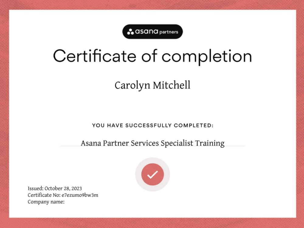 Set up of Asana Workspace with custom project workflow and consulting ...