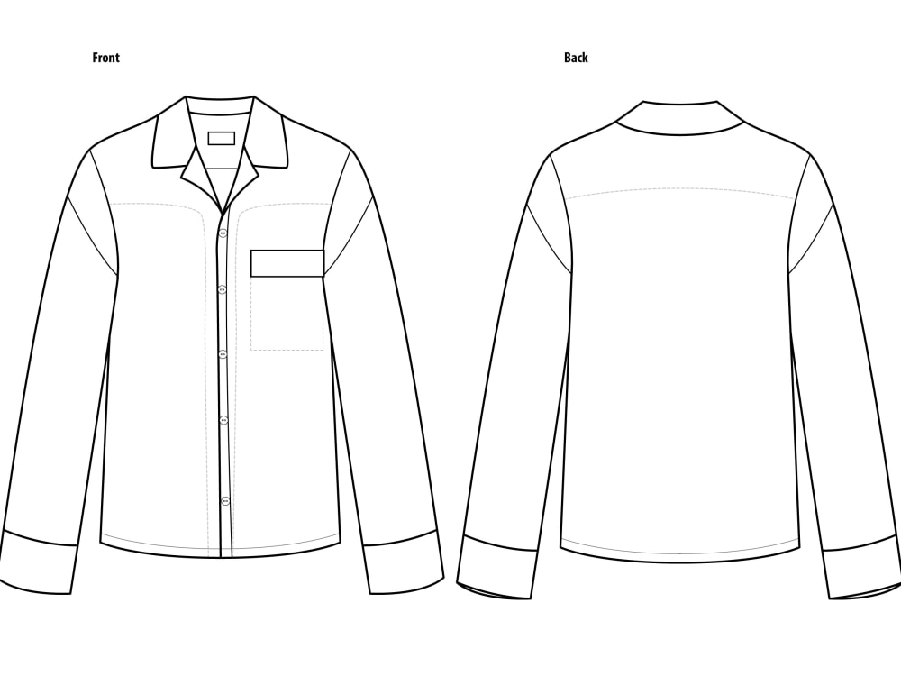 A front and back Fashion Technical Drawing | Upwork