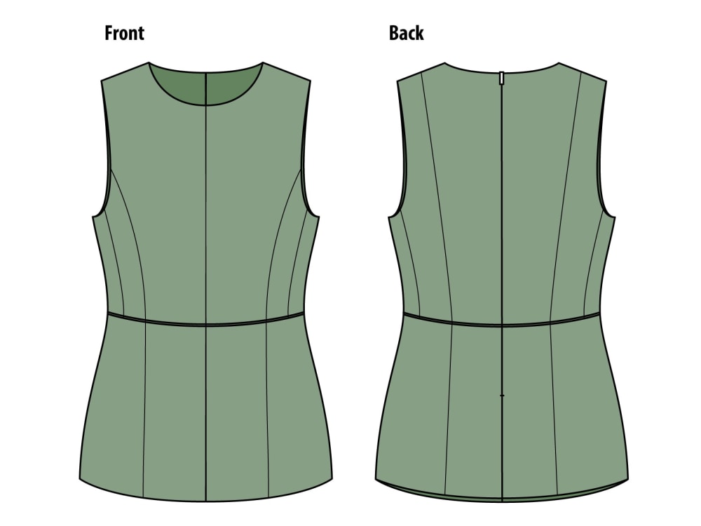 A front and back Fashion Technical Drawing | Upwork