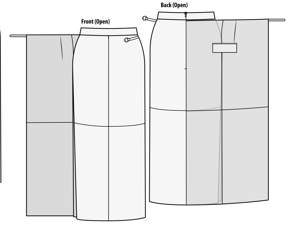 A front and back Fashion Technical Drawing | Upwork