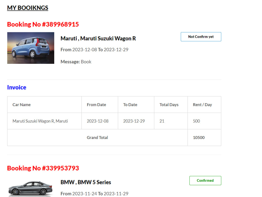 A car renting portal | Upwork