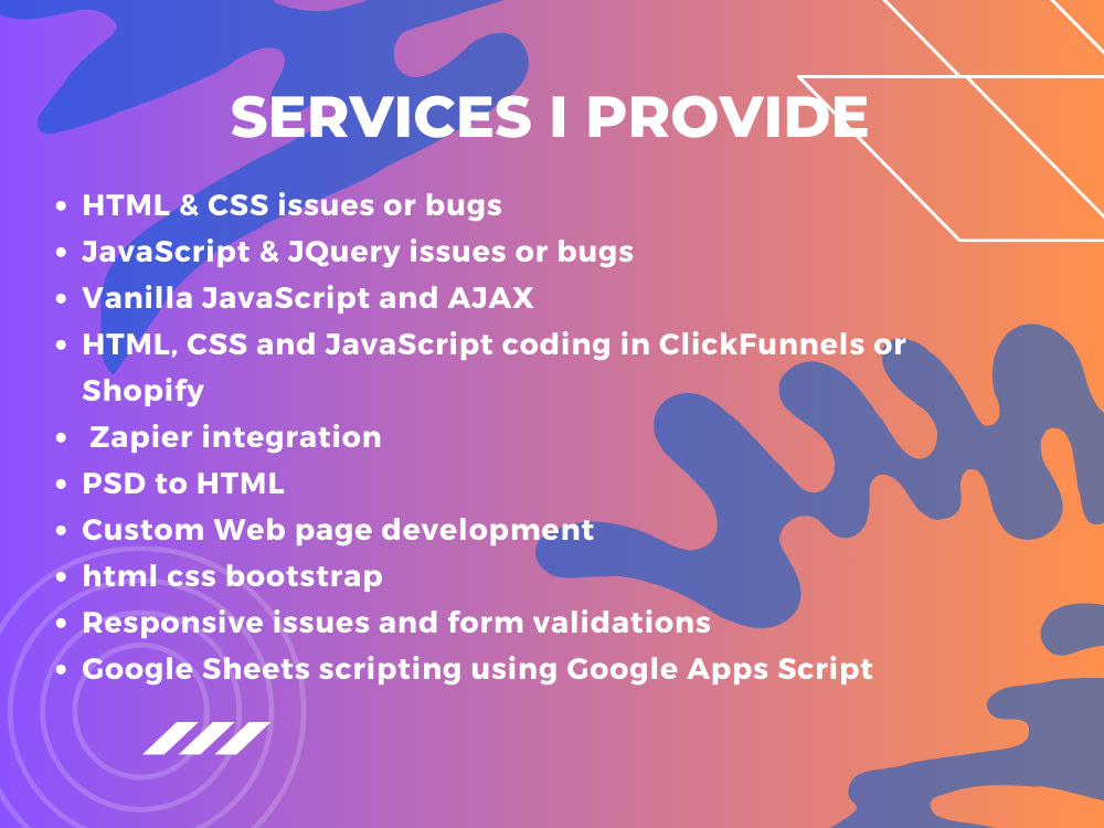 Html Css Javascript Jquery Json Bootstrap Upwork