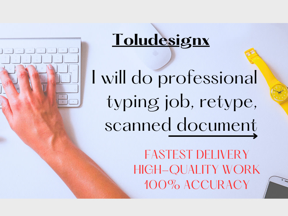 Professional typing job, retype scanned document in 24h | Upwork
