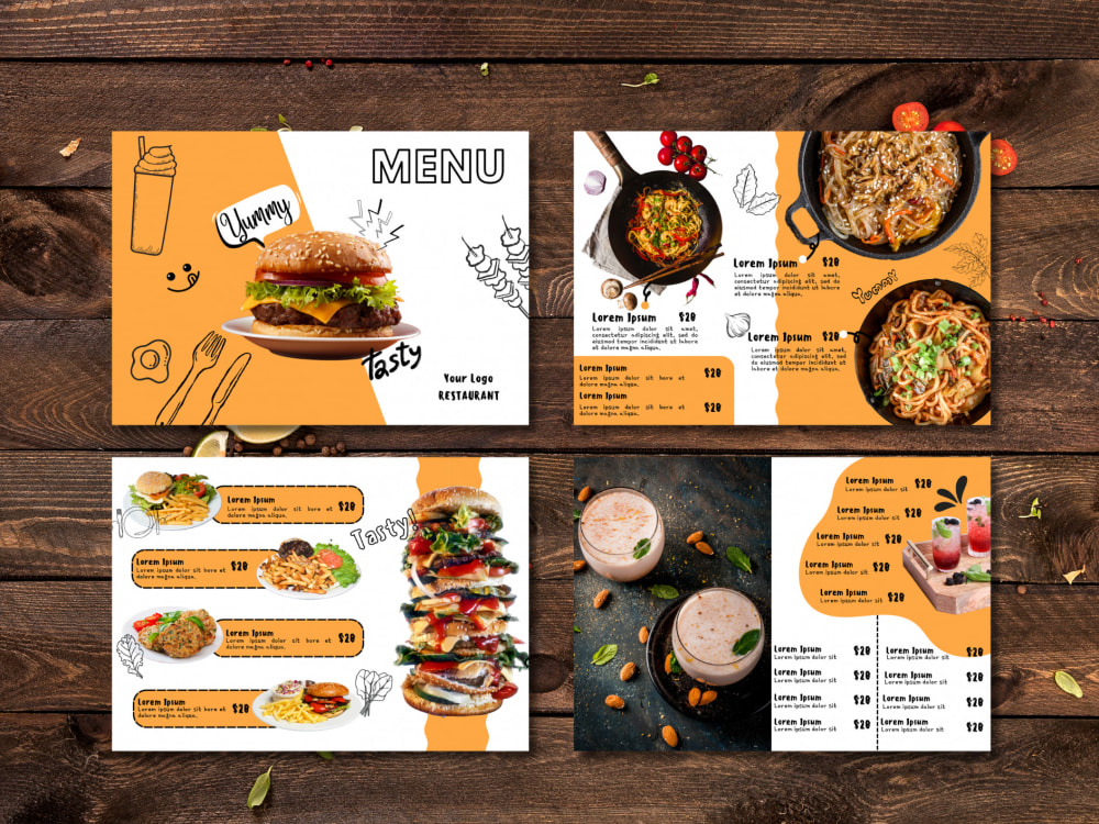 Professional custom restaurant menu design services | Upwork