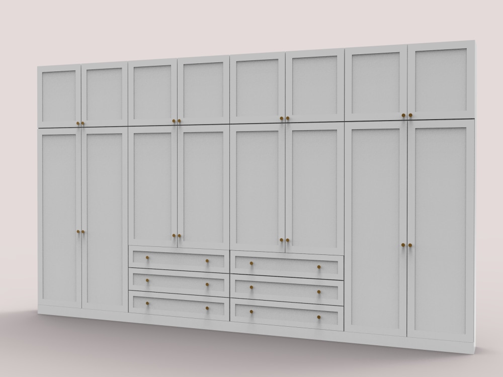 A custom closet, cabinet, interior design, with cut list and 3d ...