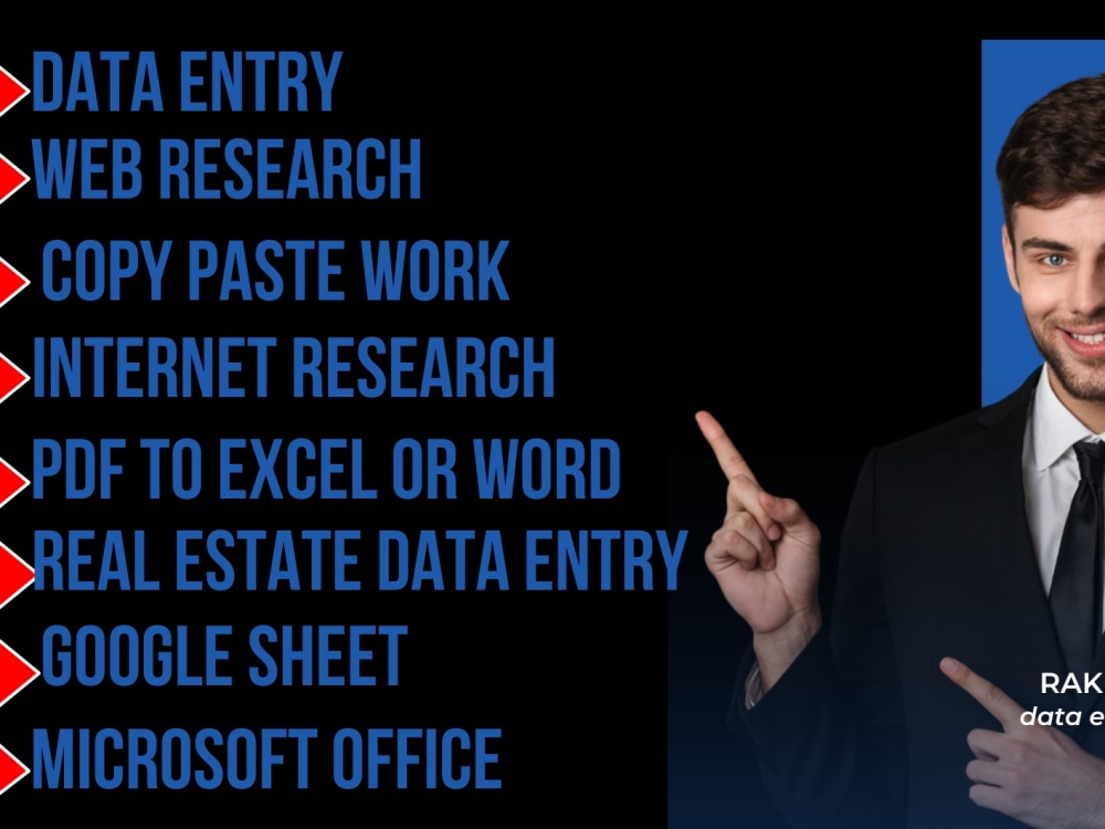Fast data entry, web research, Email Collecting or LinkedIn Marketing ...