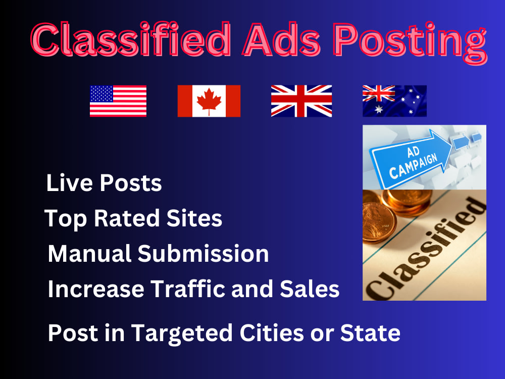 Professionally post your ads on 100 classified ad posting sites | Upwork