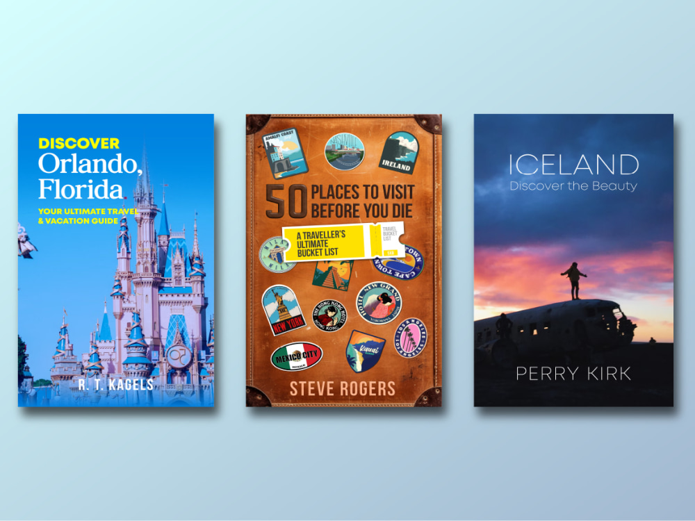 A bestseller book cover (front, back spine) with eBook and audiobook ...