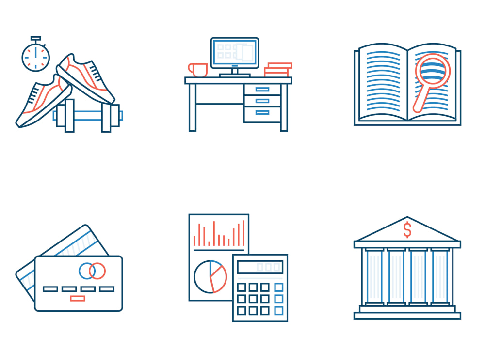 A custom vector icon set for your website or app | Upwork