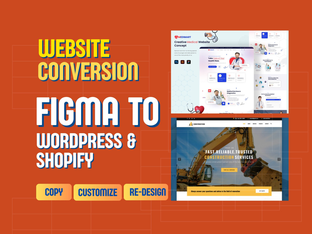 Figma to Wordpress & Shopify Conversion, Web Redesign or Copy. | Upwork