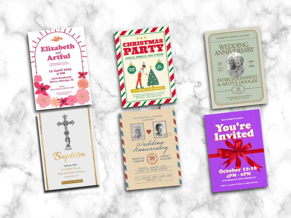 Pdf printable invitations for events and wedding | Upwork