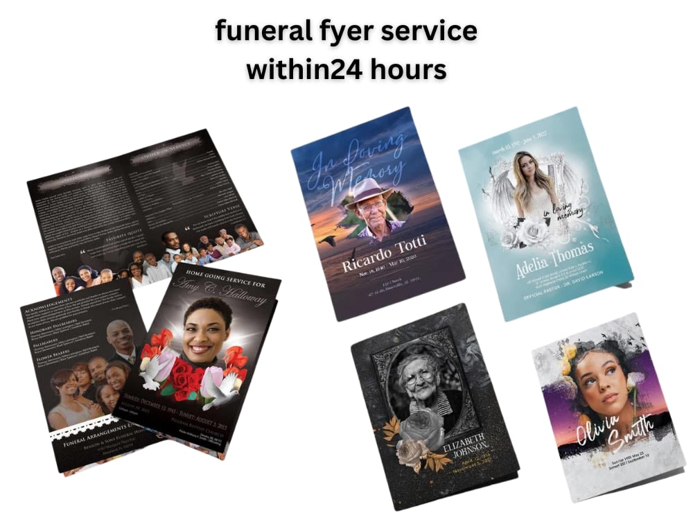 The event, funeral flyer, obituary poster, and program in 3 hrs | Upwork