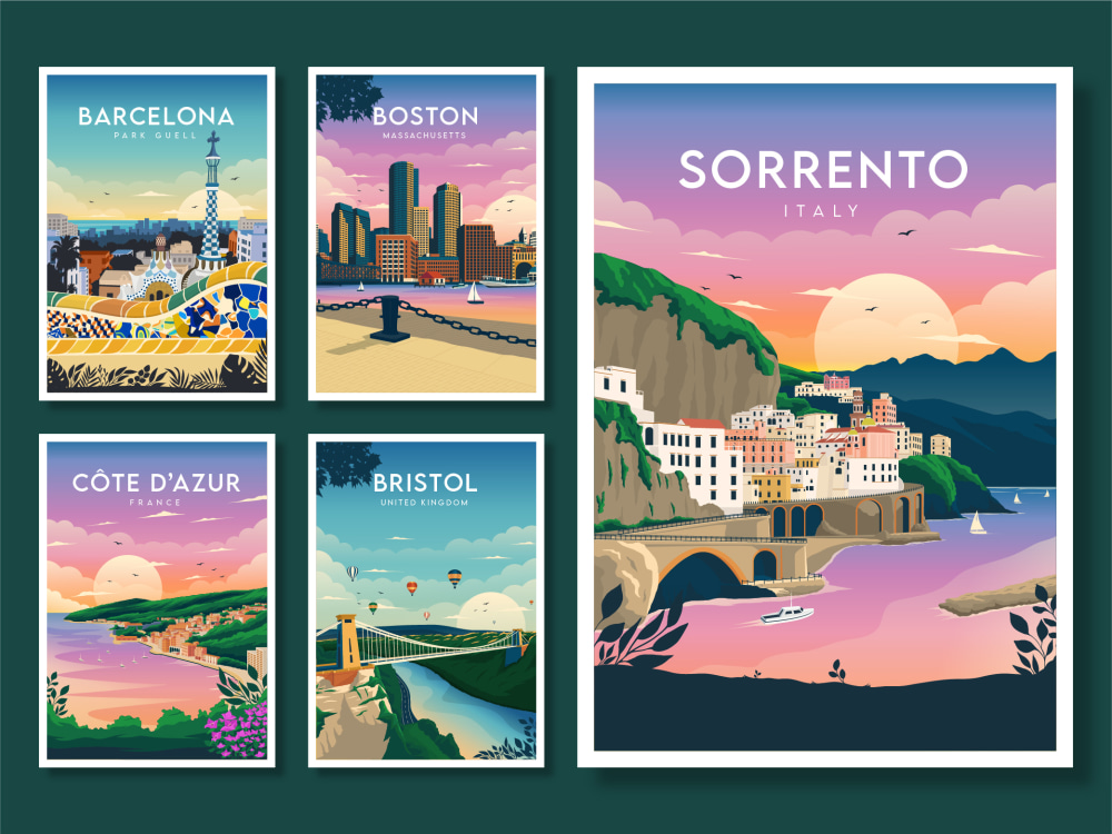 Awesome retro or vintage travel poster design | Upwork