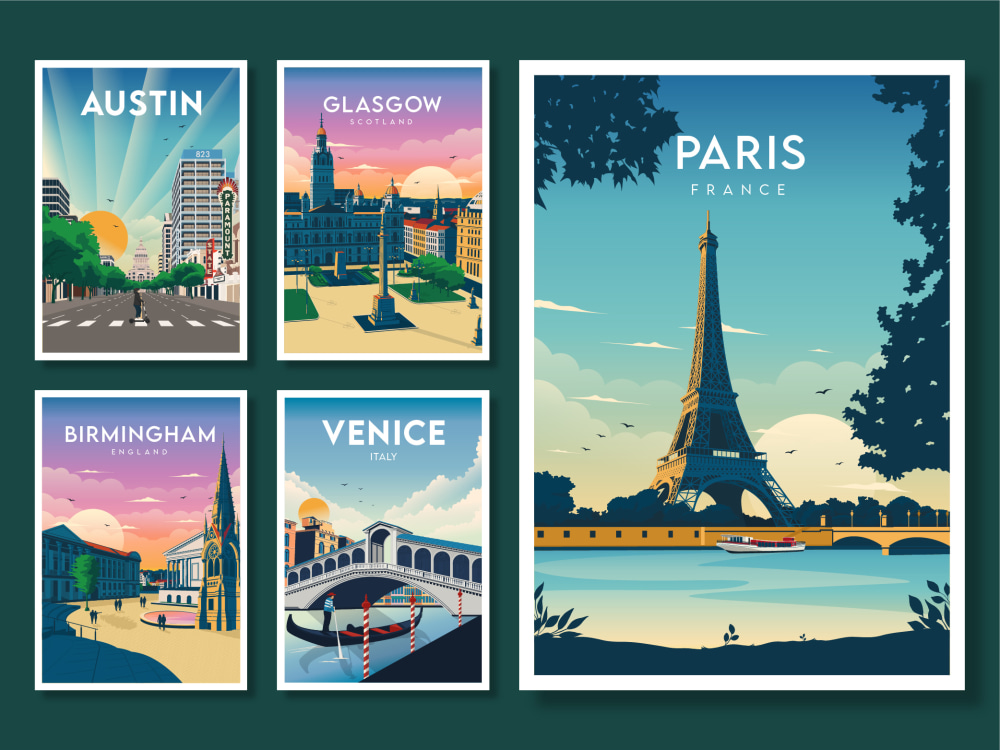 Awesome retro or vintage travel poster design | Upwork