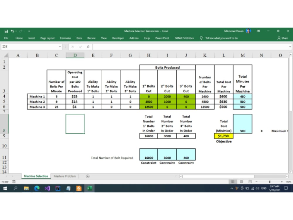 Linear Non Linear Optimization Problem Solution Using Excel Solver Python Upwork
