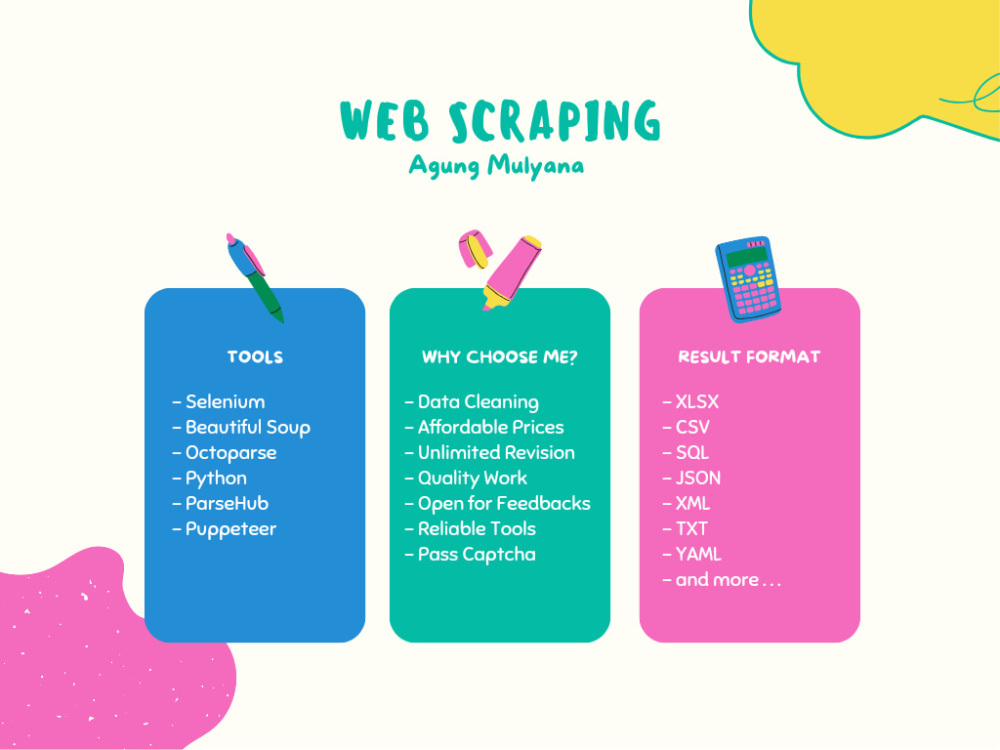 Web scraping, data scraping, data extraction with data cleaning | Upwork