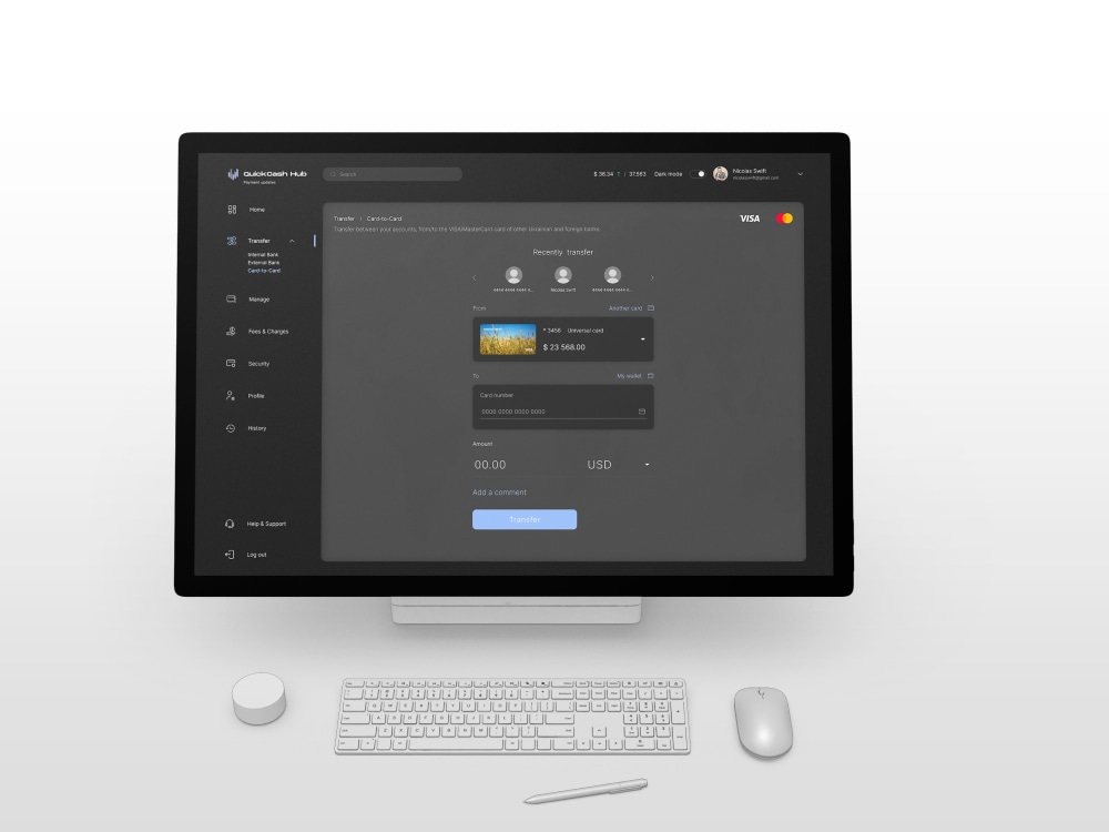 A creative Web Application | Finance dashboard | UX/UI Design | Upwork