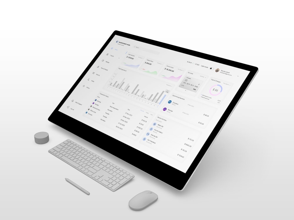 A creative Web Application | Finance dashboard | UX/UI Design | Upwork