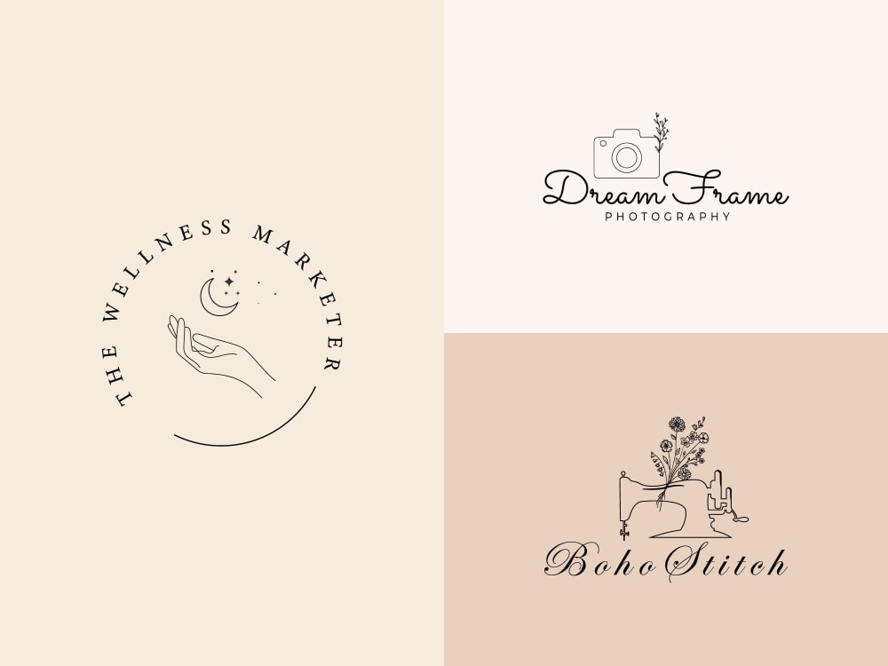 Create a Feminine boho, Botanical logo, Boho logo, elegant boho, design ...