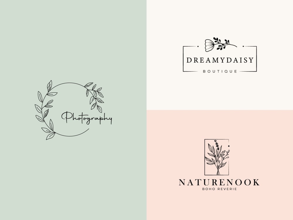 Create a Feminine boho, Botanical logo, Boho logo, elegant boho, design ...