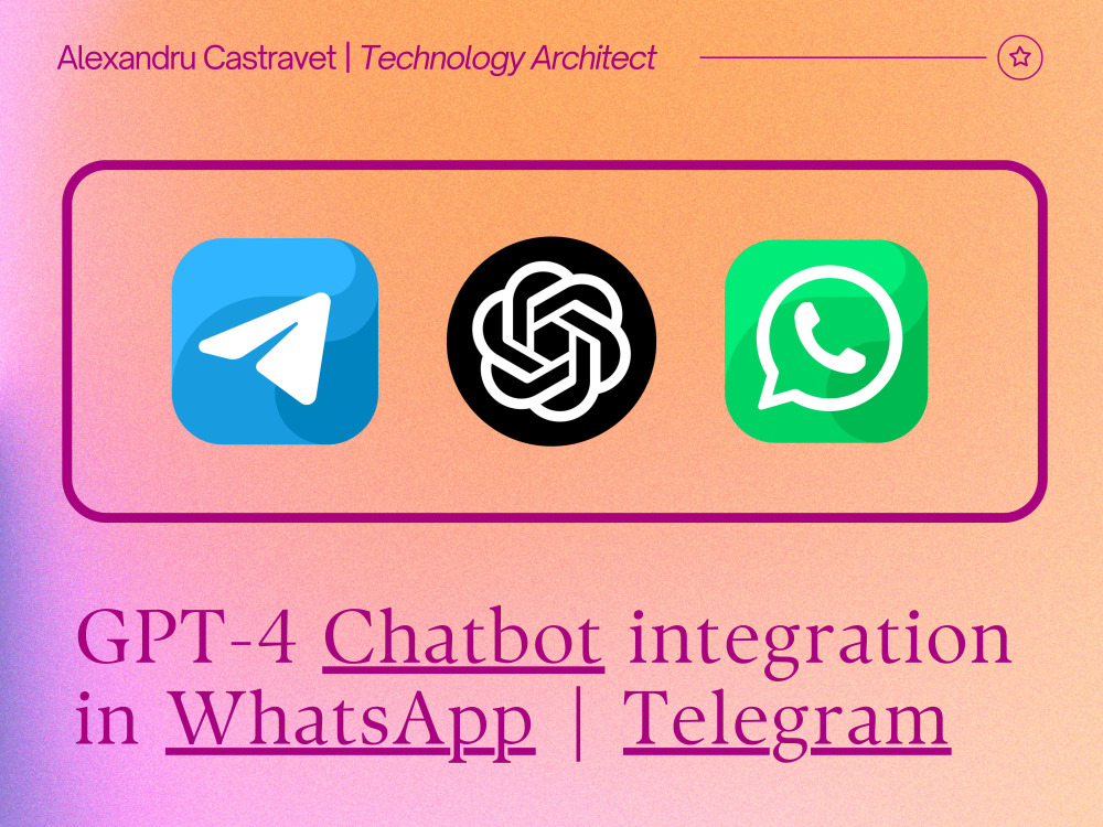 A GPT-4 Chatbot integration in WhatsApp | Telegram | Upwork