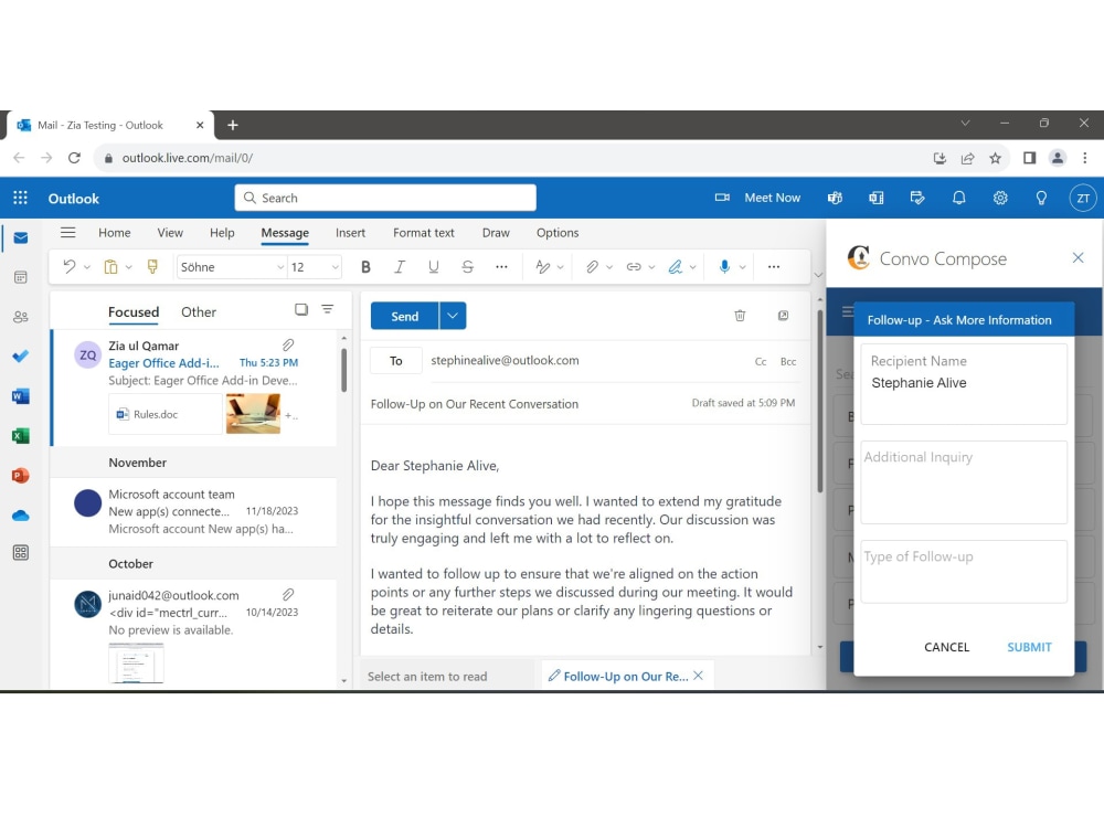 Office add-in plugin with Chat GPT and Open AI integration | Outlook Add-in | Upwork