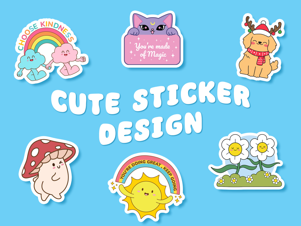 Simple cute doodle sticker design | Upwork