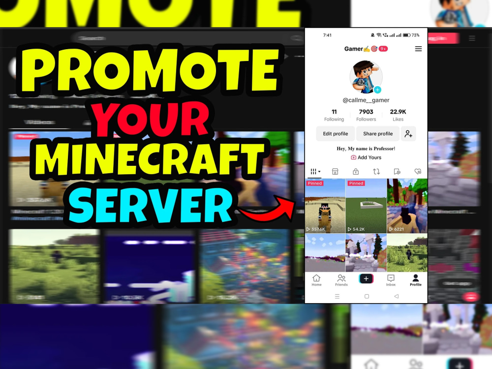 Promote your minecraft server through tiktok advertising | Upwork