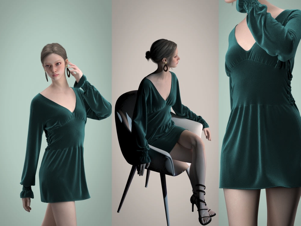 Up to 7, 3D rendered outfits with Tech packs. | Upwork